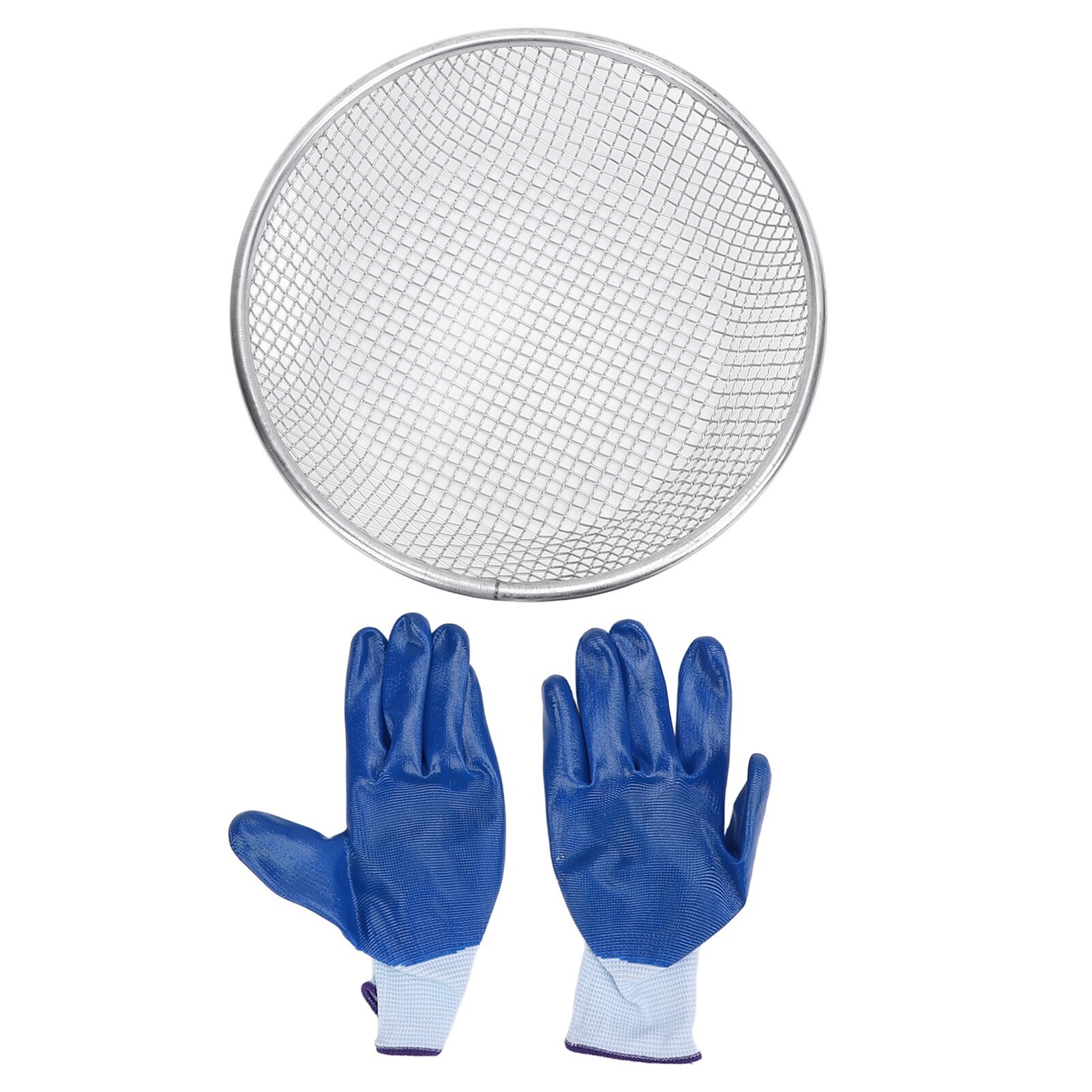 Просеиватель для песка, почвы, компоста, нержавеющая сталь, подшипниковый фильтр весом 50 кг с отверстием 6 мм и противоскользящими перчатками, прочный инструмент для сада