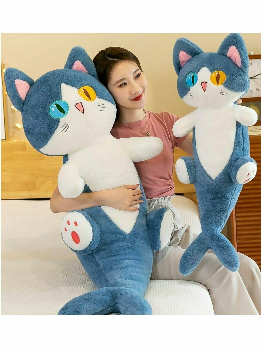 Мягкая игрушка кот акула обнимусь / Кот акула батон обнимашка 130 см