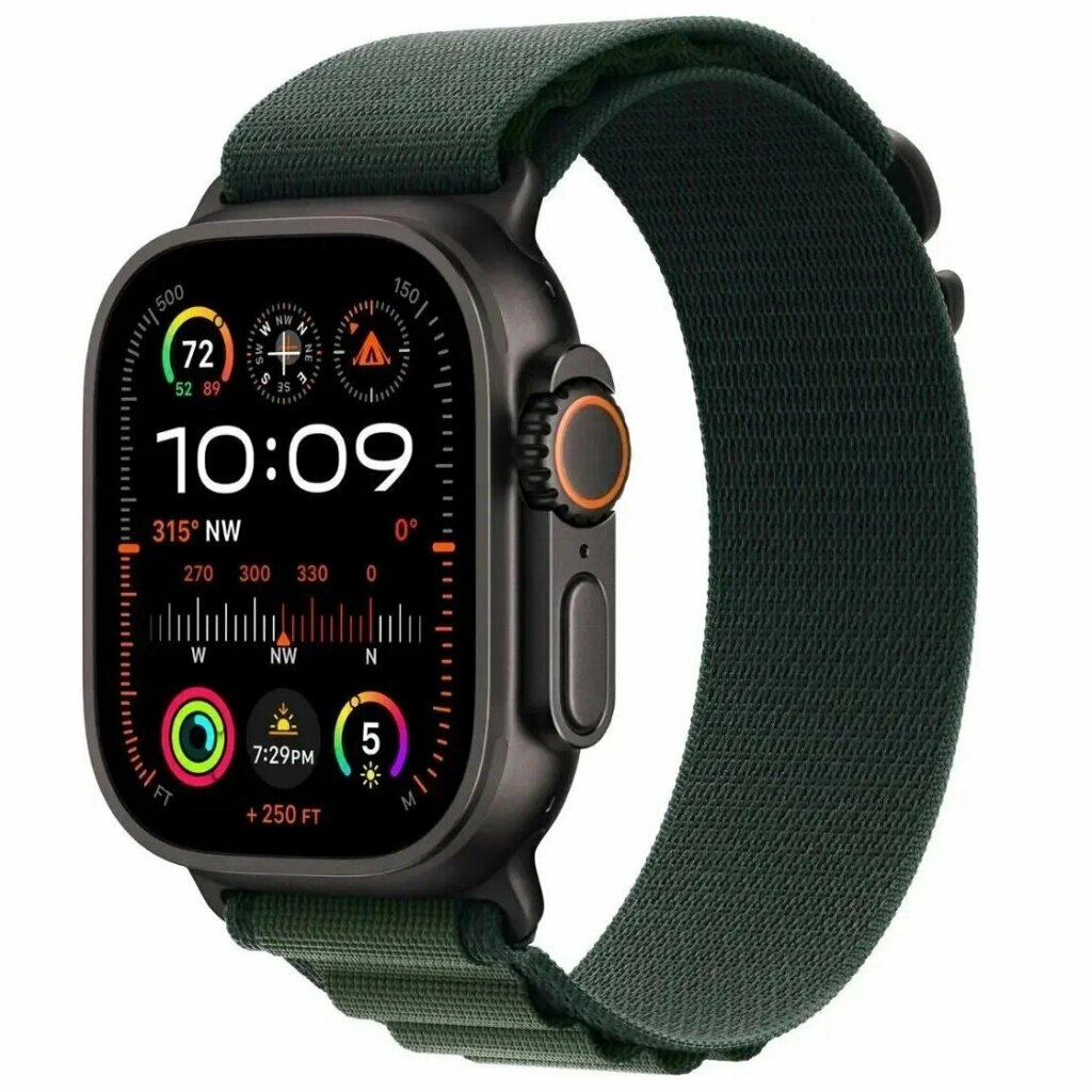 Умные часы Apple Watch Ultra 2 49mm Black Titanium Case With S Dark Green Alpine Loop