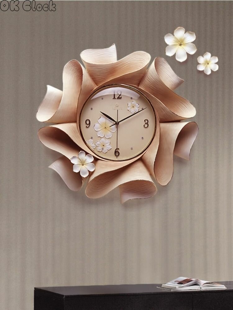 Трехмерные декоративные настенные часы с цветками