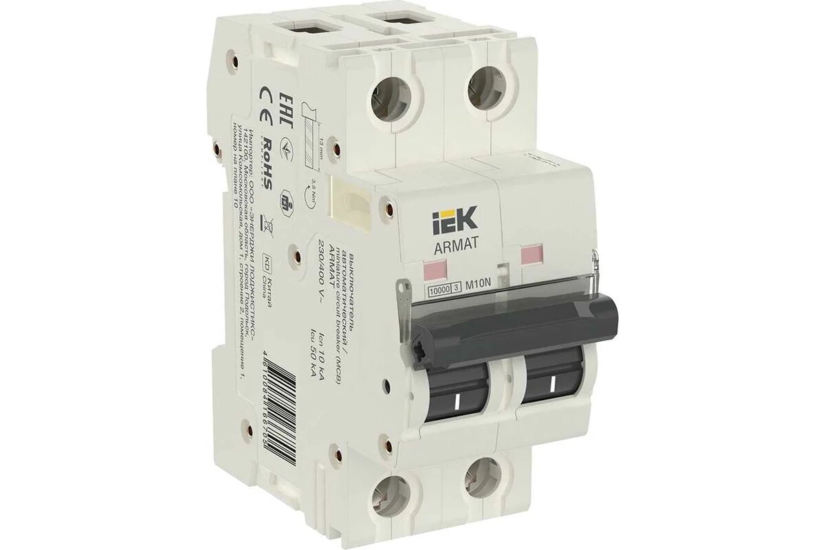 IEK AR-M10N-2-C006 Автоматический выключатель 2-полюсный 6А, серия M10N для щита