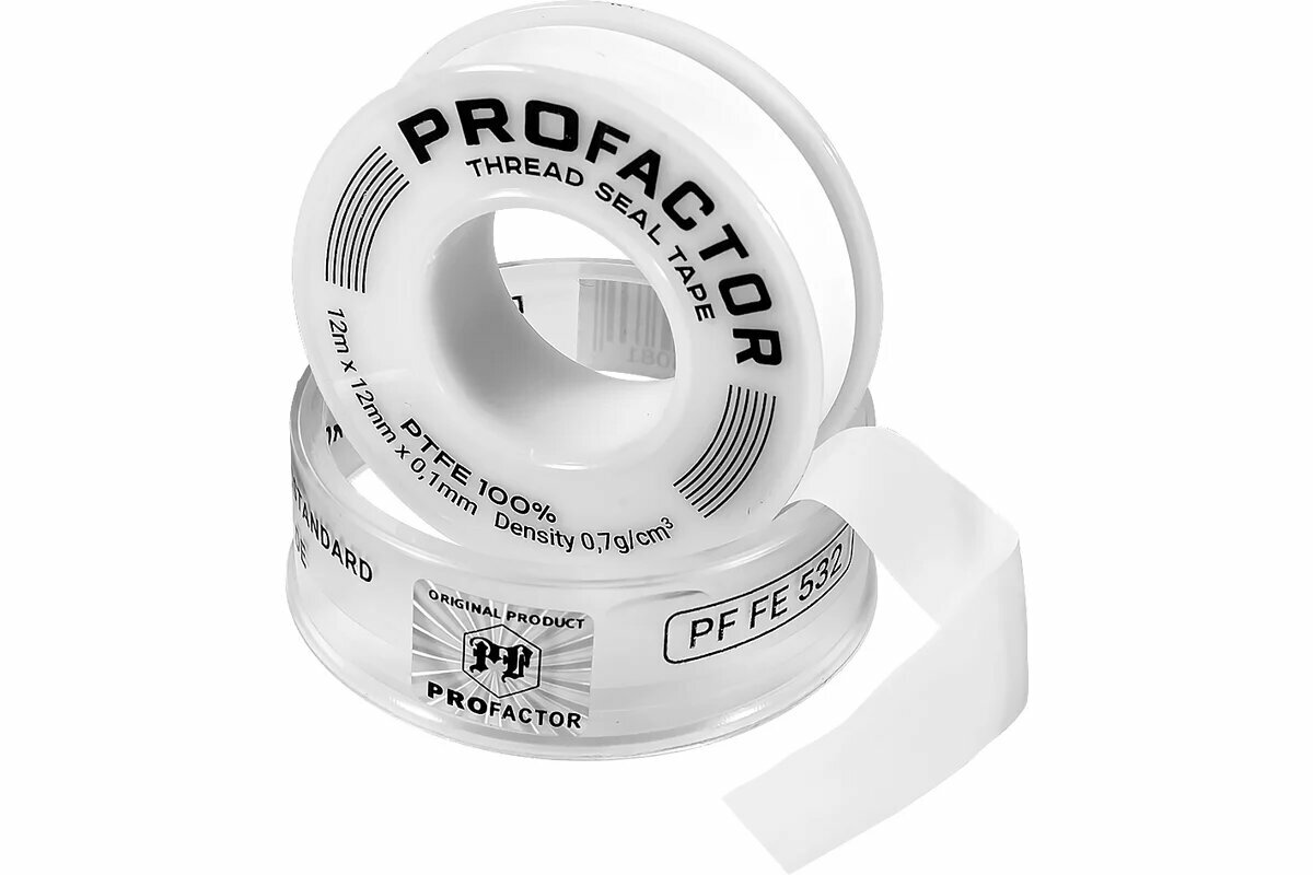 PROFACTOR PF Professional ФУМ лента белая 12 мм x 0,1 мм x 12 м PF FE 532 серия