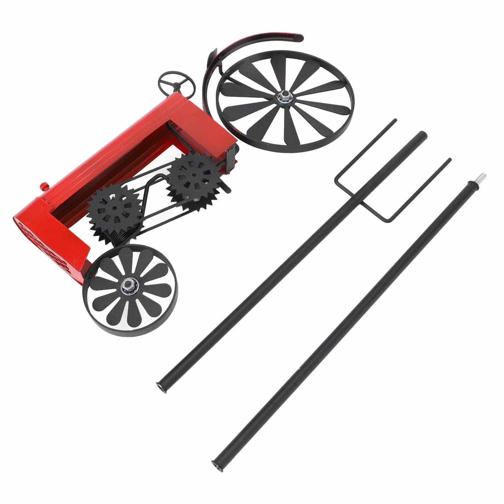 Винтажная тракторная ветряная мельница, металлический колышек, украшение для садовой лужайки, клумбы, красный, прочный