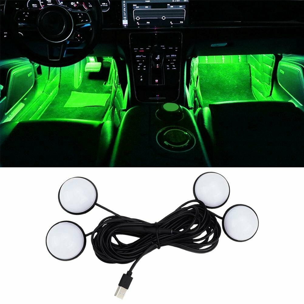 LED подсветка салона автомобиля, USB неоновая лента, многоцветный режим