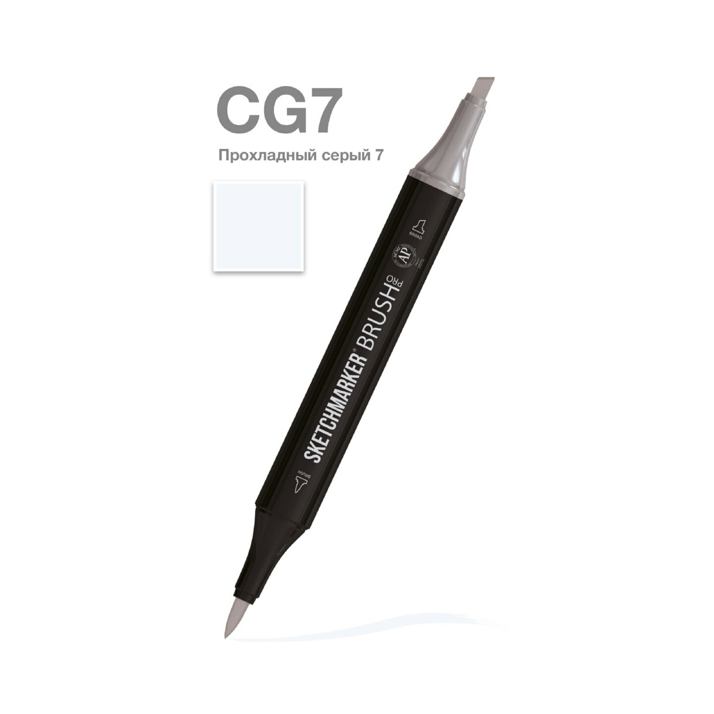 Маркер BRUSH PRO на спирт. основе два пера цв.№CG7 прохладный серый 7