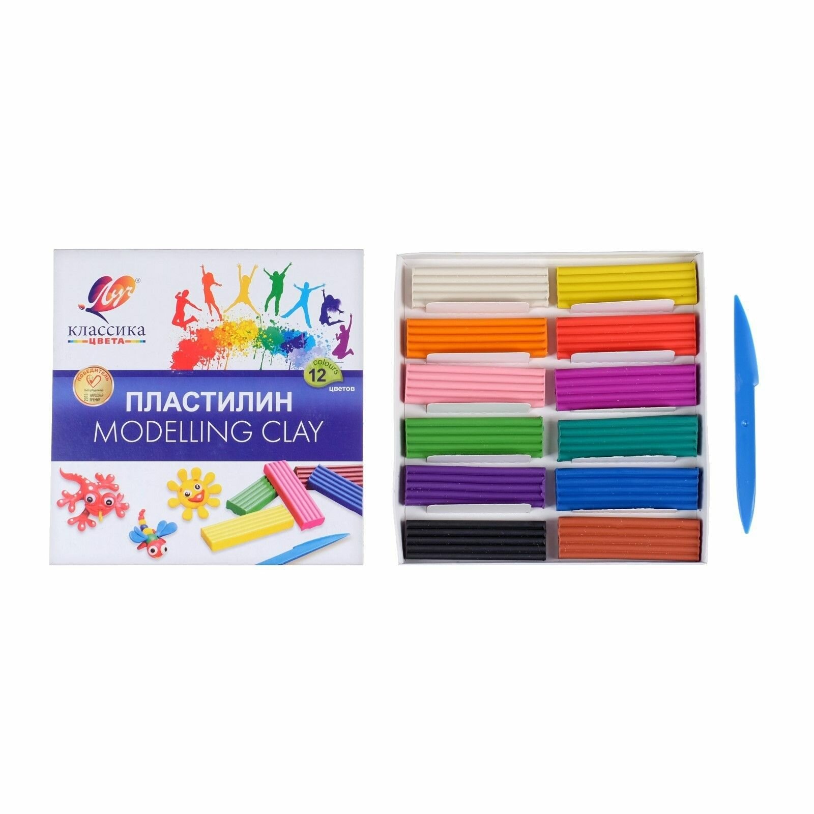 Пластилин мягкий 12 цветов 240 г