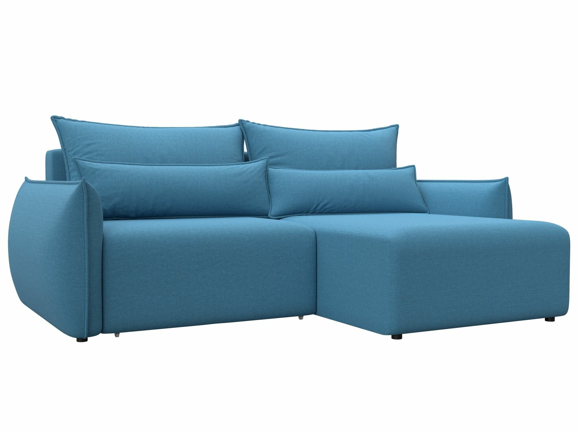 Диван угловой Luna НПБ угол универсальный, рогожка, 226x160x96, голубой