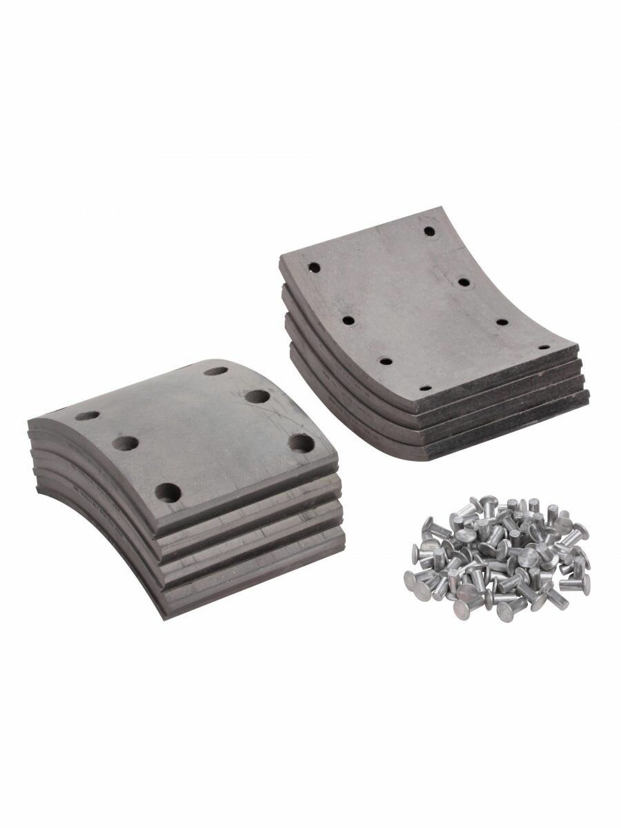 Накладка тормозной колодки для а/м КамАЗ 5511 ремкомплект 8 шт. R1 с заклепками 140х188 (BLT 0701), TRIALLI BLT0701