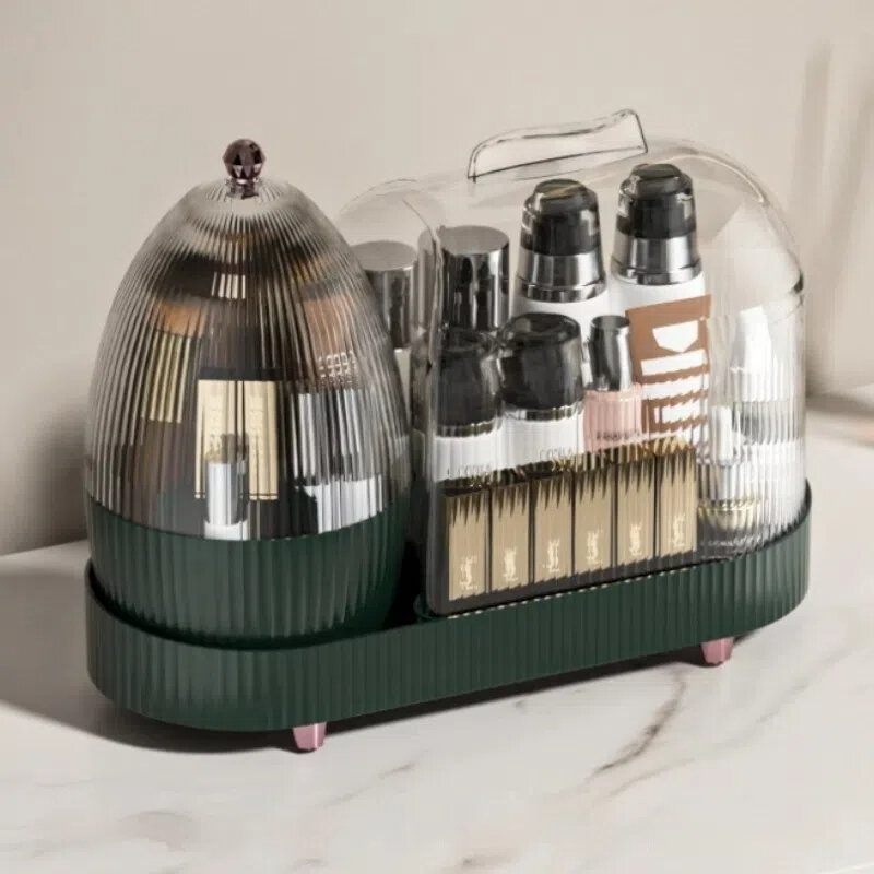 Органайзер "IKEA", для косметики, с крышкой, пластиковый, круглый, 12 отделений