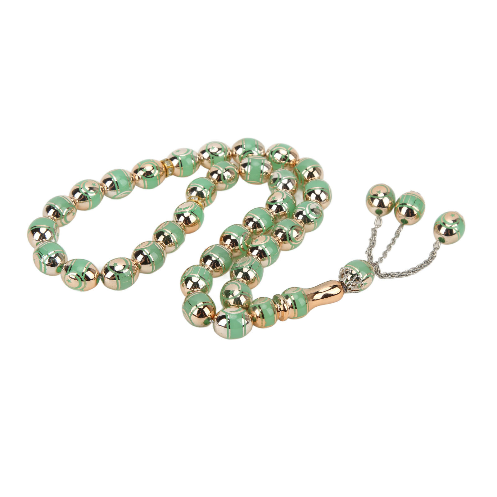 Четки Белый Бежевый Озеро Синий Зеленый Цвет Звездный Узор Смола 33 Четки для ежедневного украшения GiftGreen