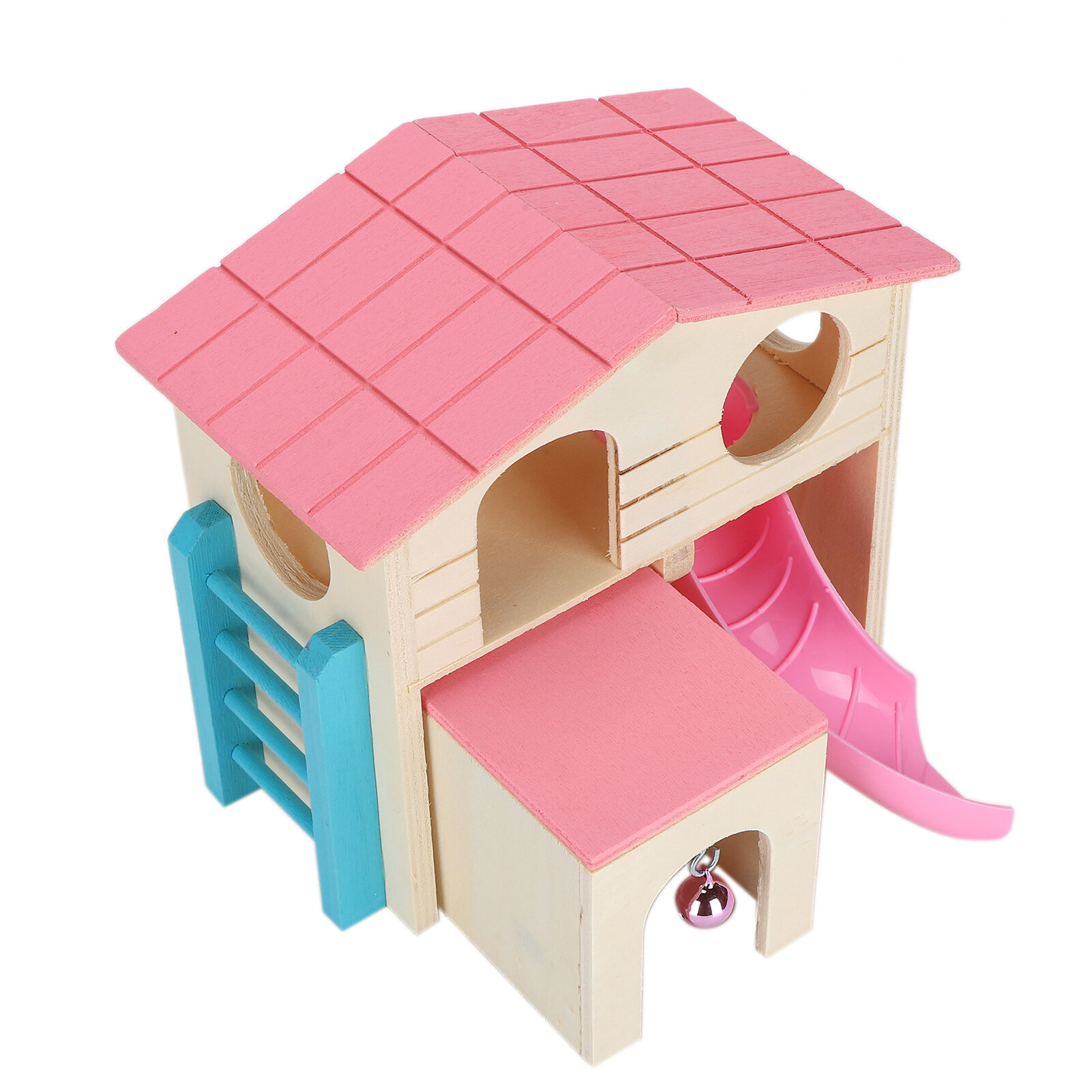 Деревянные домики для хомяков, игрушки для тренировок и игр, игровой комплекс, розовый цвет.