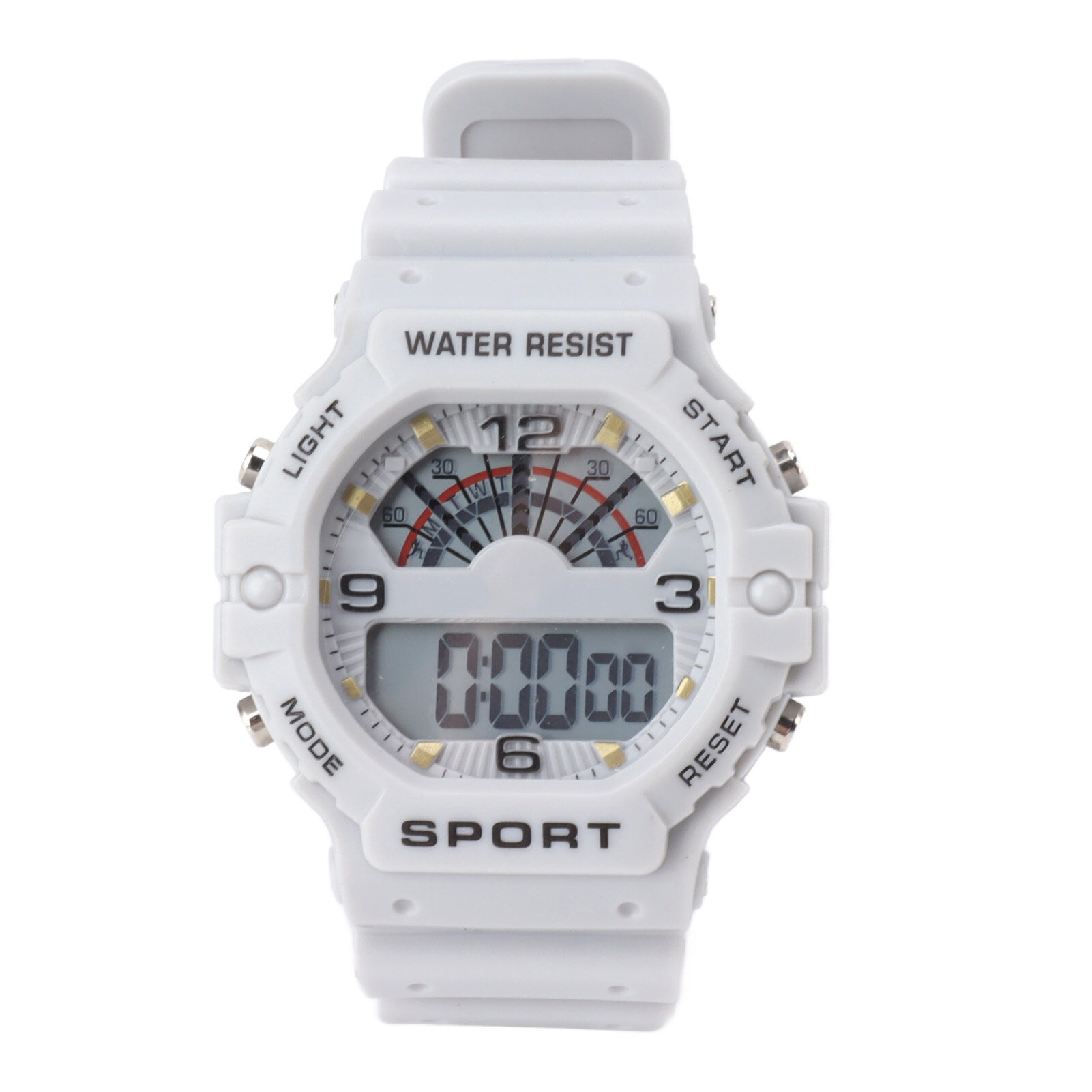 Sport Mens Digital Chronograph Strap Watch Classic Vintage Square WR50M Waterproof Grey