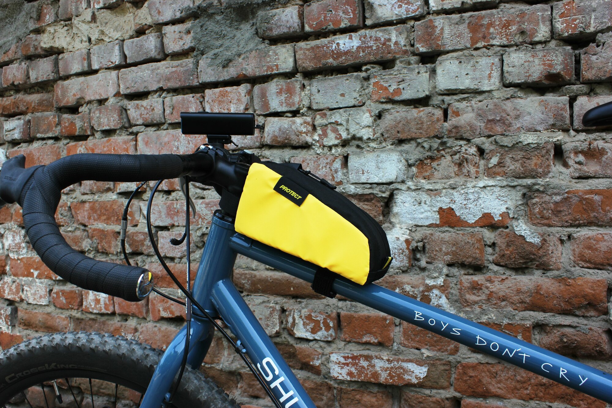 Велосумка Feed bag на раму, серия Bikepacking, р-р 21х10х5 см, цвет желтый, PROTECT