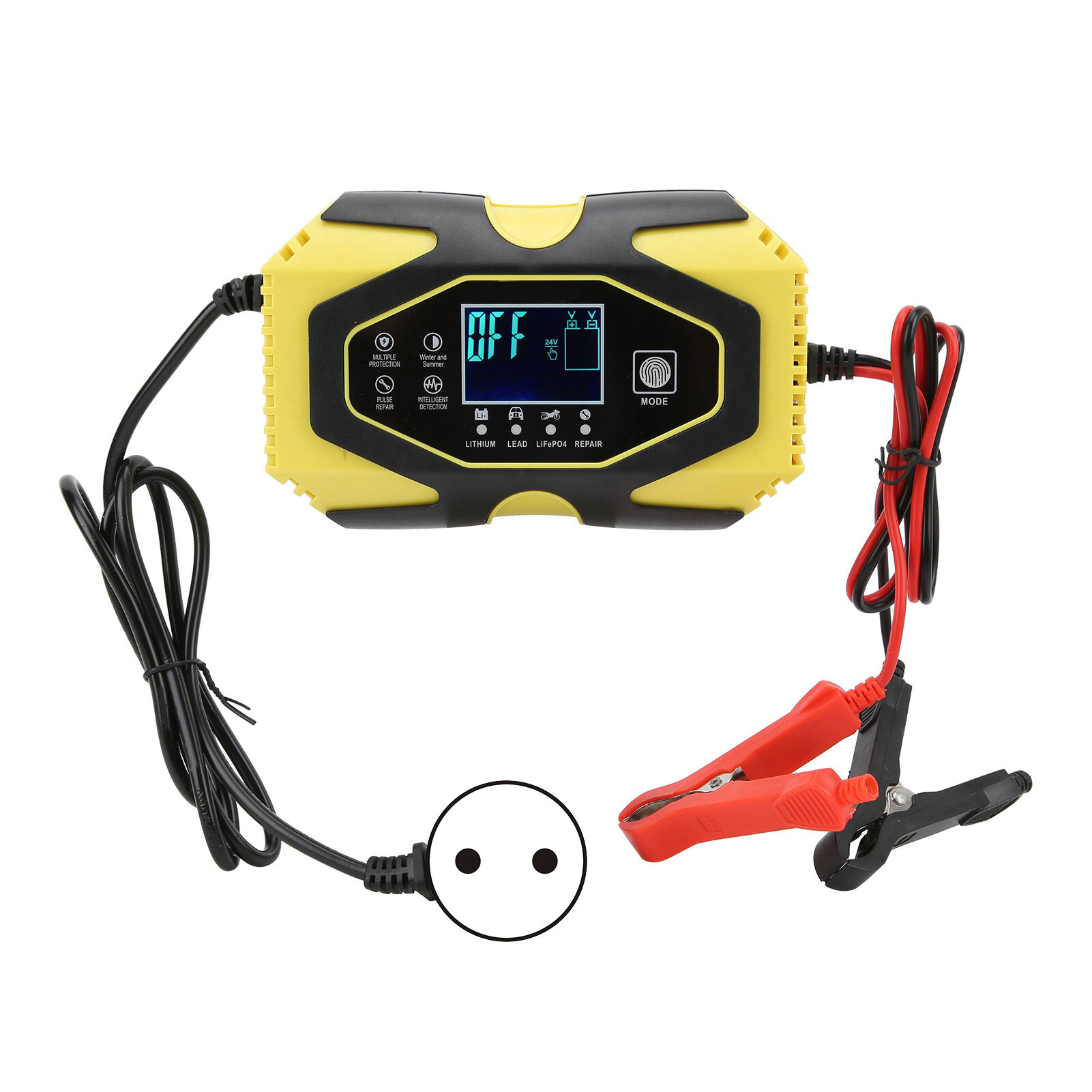Автоматическое зарядное устройство для аккумулятора Интеллектуальный цифровой дисплей Функция памяти зарядки для автомобилей Мотоциклов