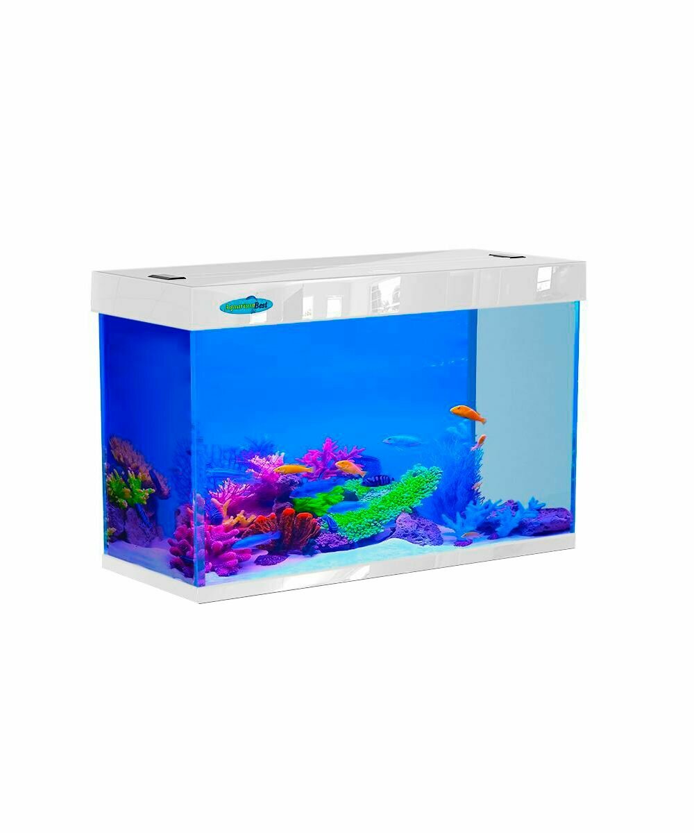 Аквариум 120 литров AquariumBest , Белый глянец (71х36х56 см)