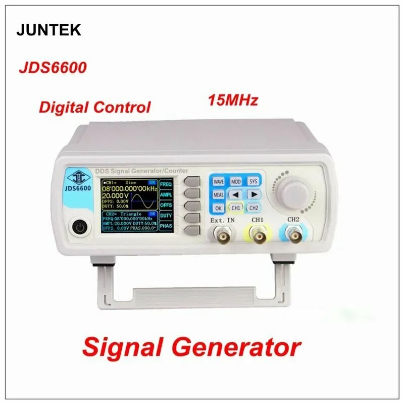 Цифровой генератор сигналов JDS6600, DDS, 2 канала, 15МГц, произвольная синусоида