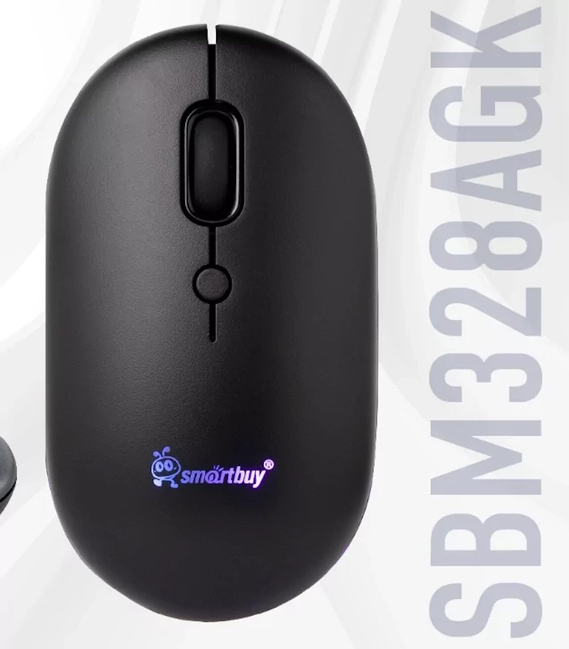 Мышь беспроводная SmartBuy 328AG бесшумная с зарядкой от USB и подсветкой, черная