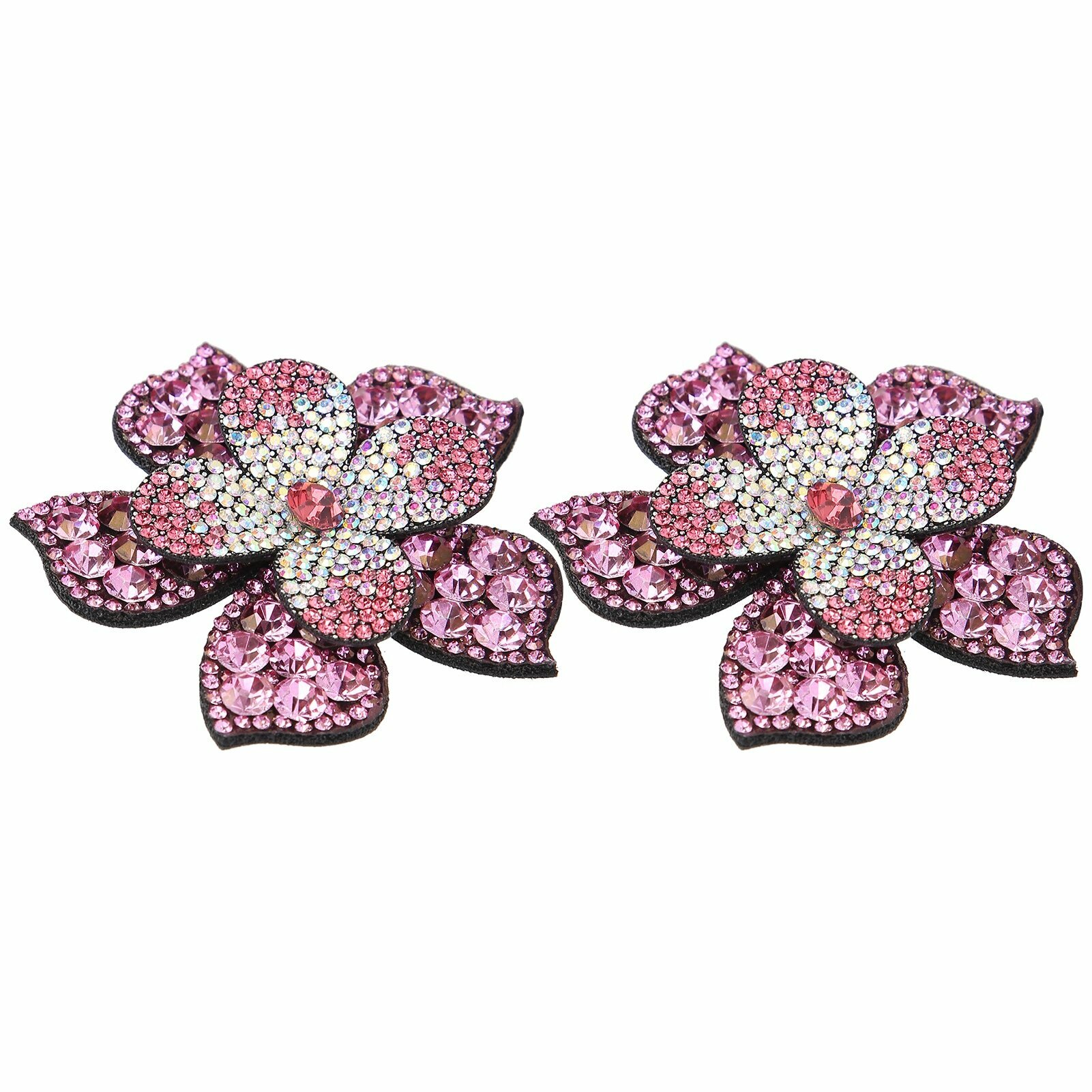 2шт кристалл алмаз патчи аппликации наклейки цветок одежда обувь украшения DIY аксессуарырозовый