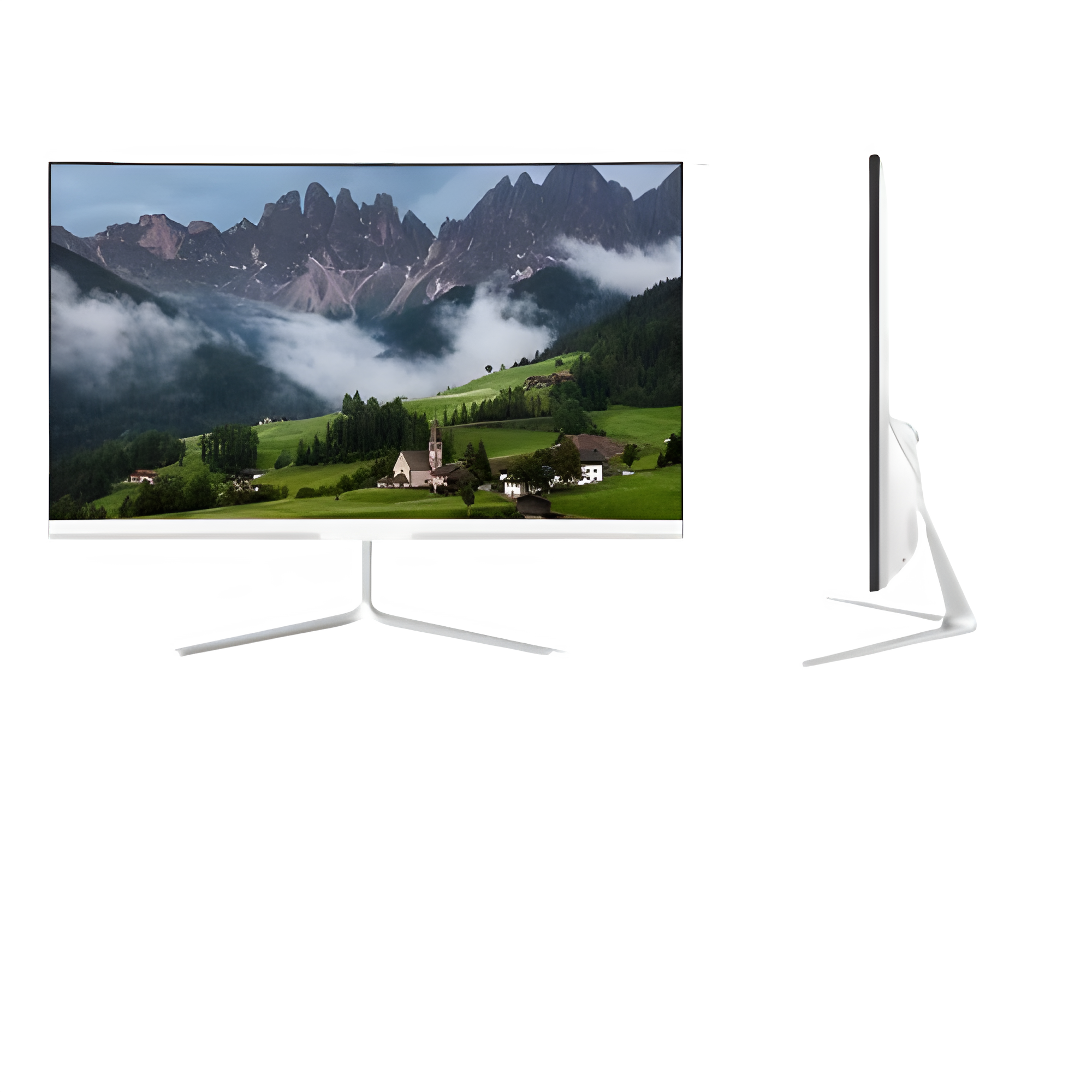 24-дюймовый LED-монитор Robinson Full HD, изогнутый, с HDMI и VGA, встроенными колонками, современный дизайн