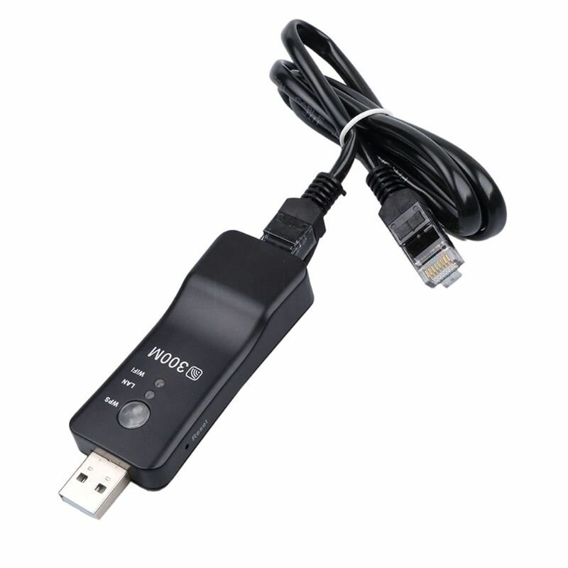 Беспроводной модем, Беспроводной адаптер Wi-Fi 300M черный, 1 комплект