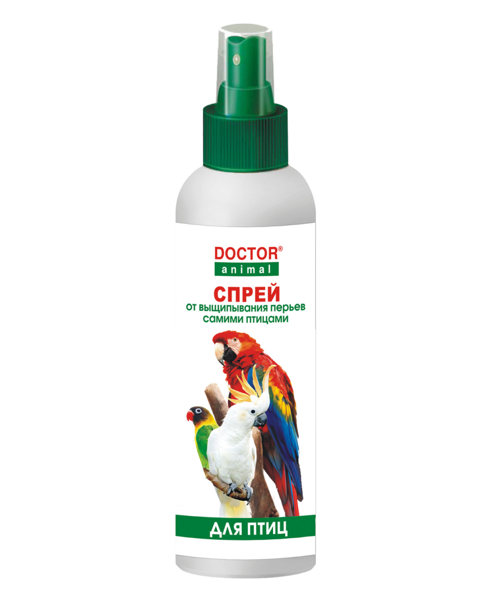 Спрей "Doctor Animal" от выщипывания перьев птиц, 200мл
