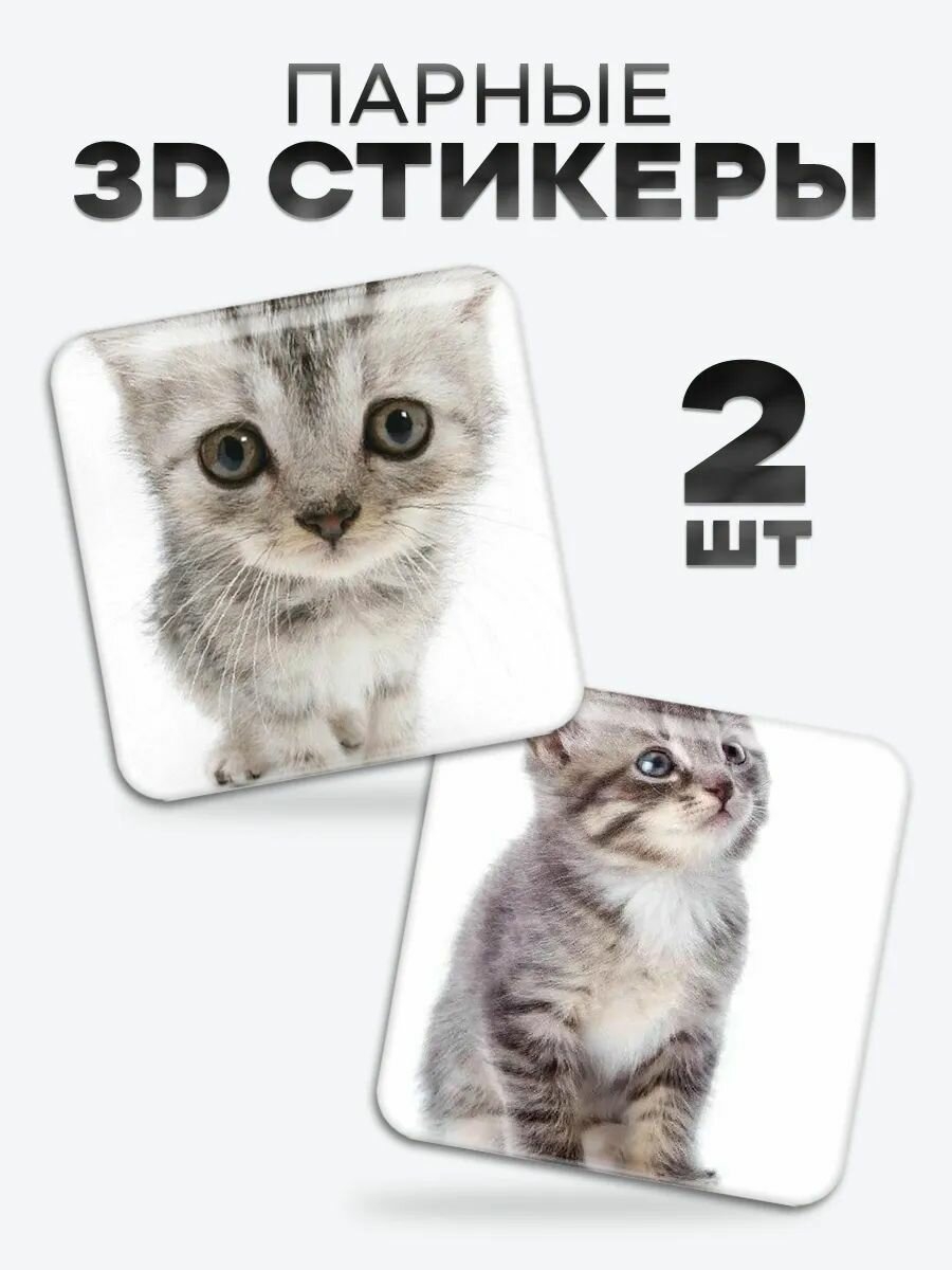 3D стикеры, парные наклейки на телефон Котик