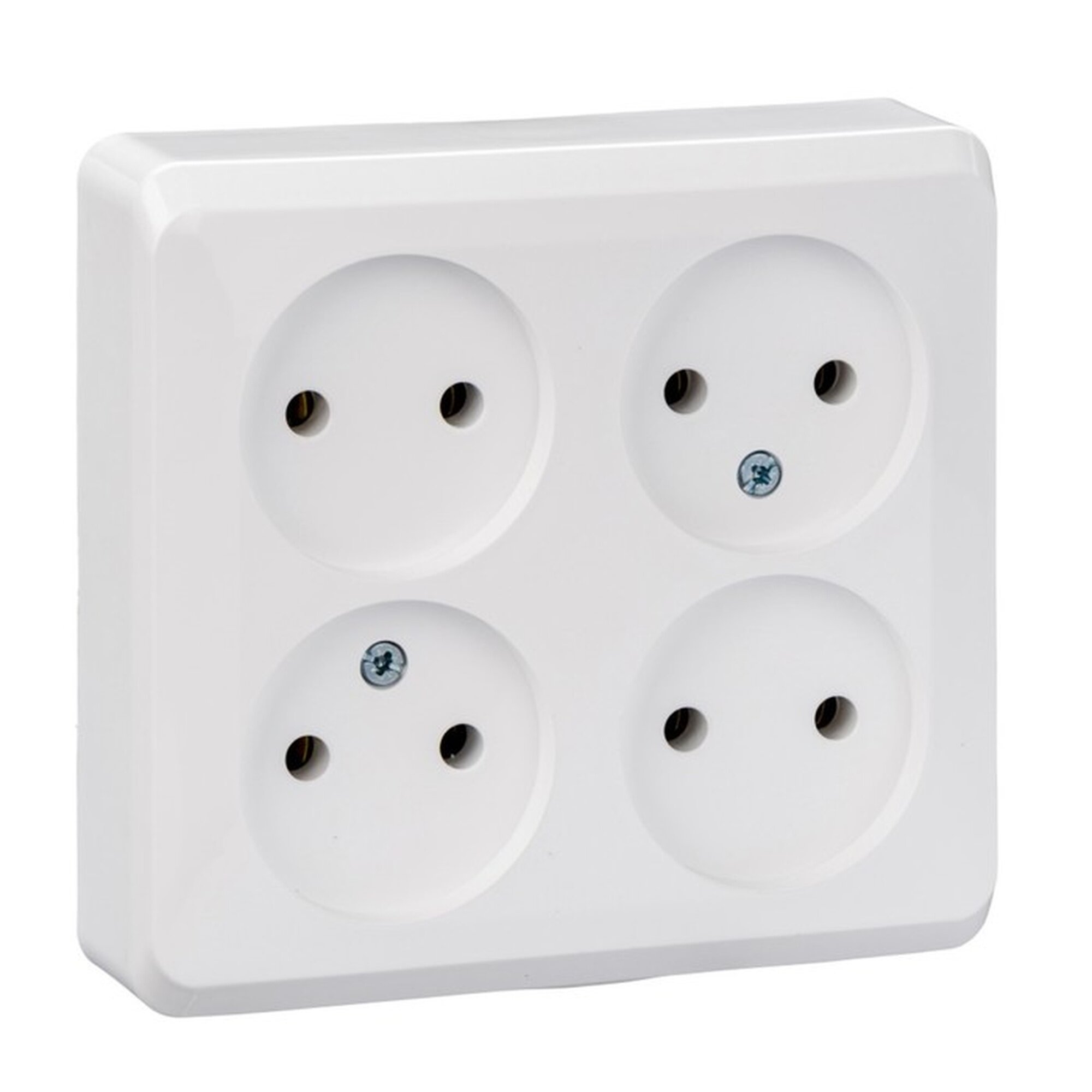 Розетка четверная SE "Этюд", 16 А, 250 В, накладная, без з/к, IP20, белая, PA16-205B