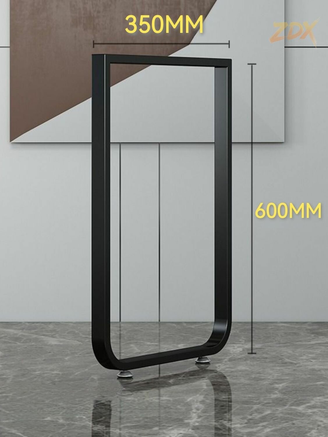 Подстолье для стола металлические ножки в стиле лофт черные, 1 шт.