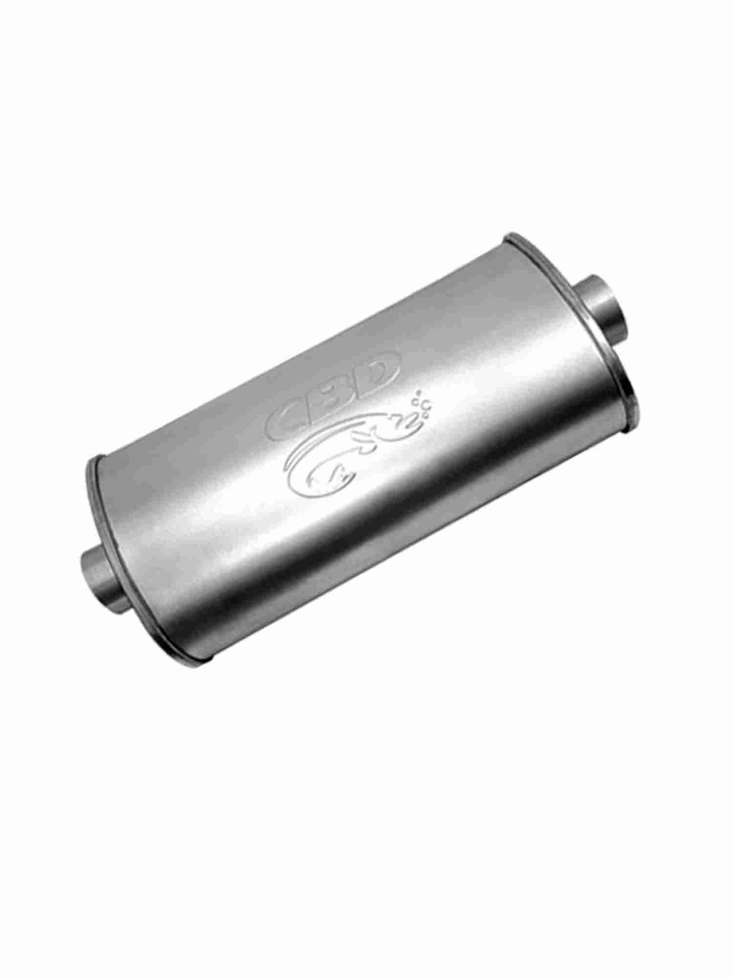 Глушитель «CBD» прямоточный, вход Ø51 мм - выход Ø51 мм, овал 187*117 мм, длина 450 мм (алюминизированная сталь) belais #23422