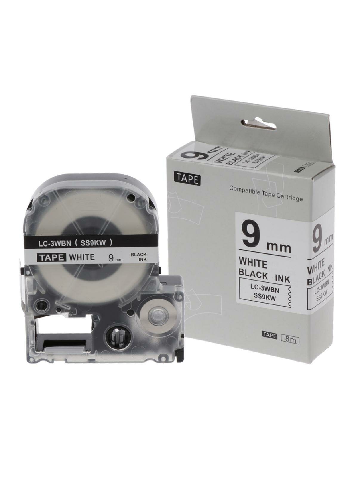 Black on White Label Tape Compatible for Epson Label Tapes 9mm for LW-300 LW-400 LW-600P LW-700 LW1000P