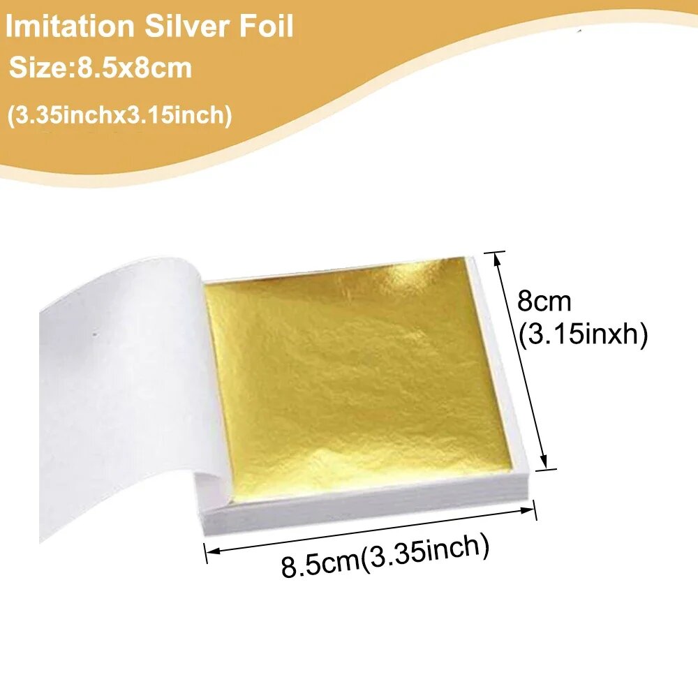 Листы фольги для декорирования 100 шт. Gold 8x8.5cm
