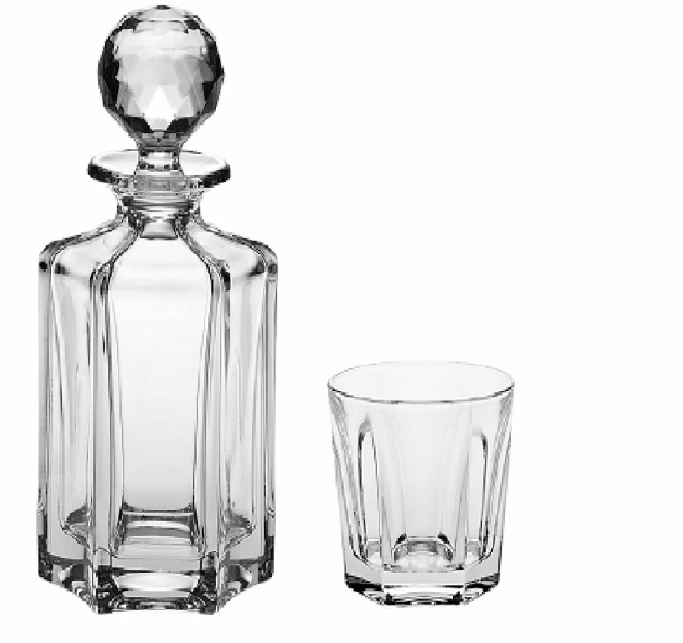 Набор для виски "VICTORIA": 1 штоф 750 мл + 6 стаканов 250 мл, хрусталь, Crystal Bohemia/ БПХ125