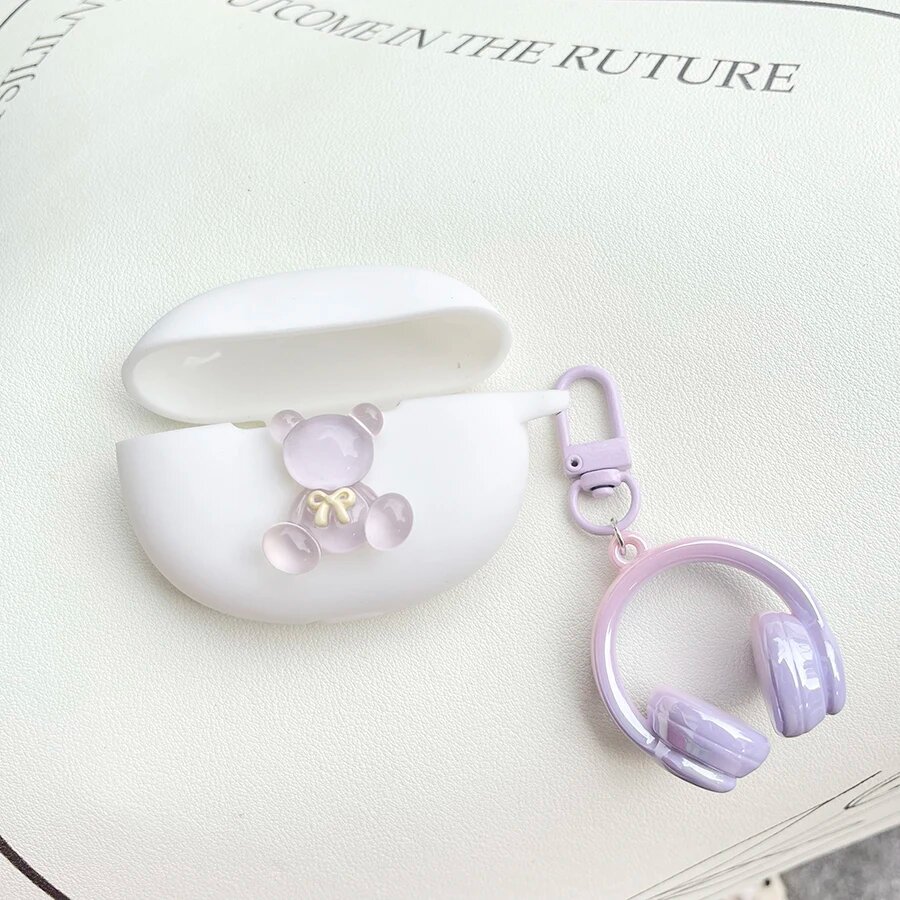 Силиконовый чехол для Realme Buds T110 с брелком For Realme Buds T110, A14