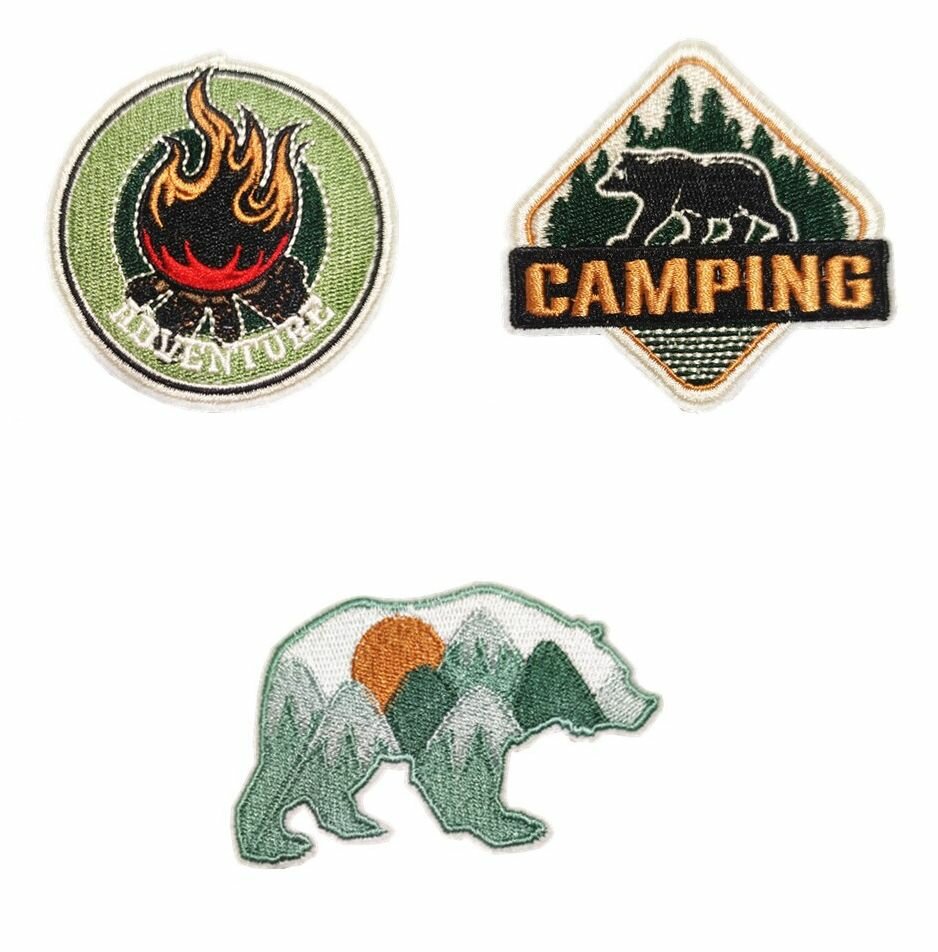 Нашивки медведь путешествие термонашивки 3шт.