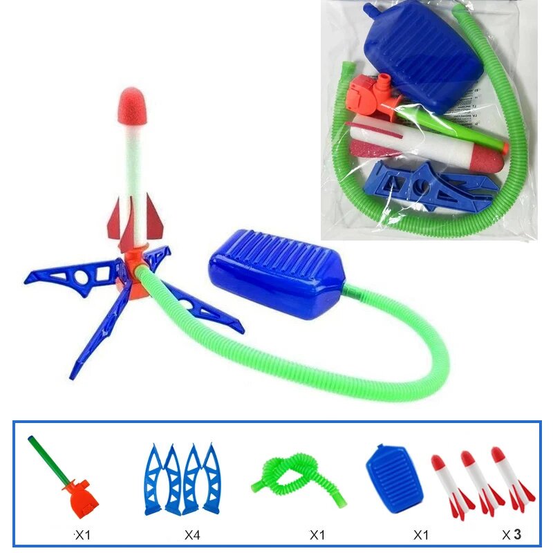 Детская воздушная ракета, ножной насос, пусковая установка, уличный воздушный прессованный столб, ширующая ракета, игрушки, детский игровой набор, прыжки, спортивные игры, игрушки для детей