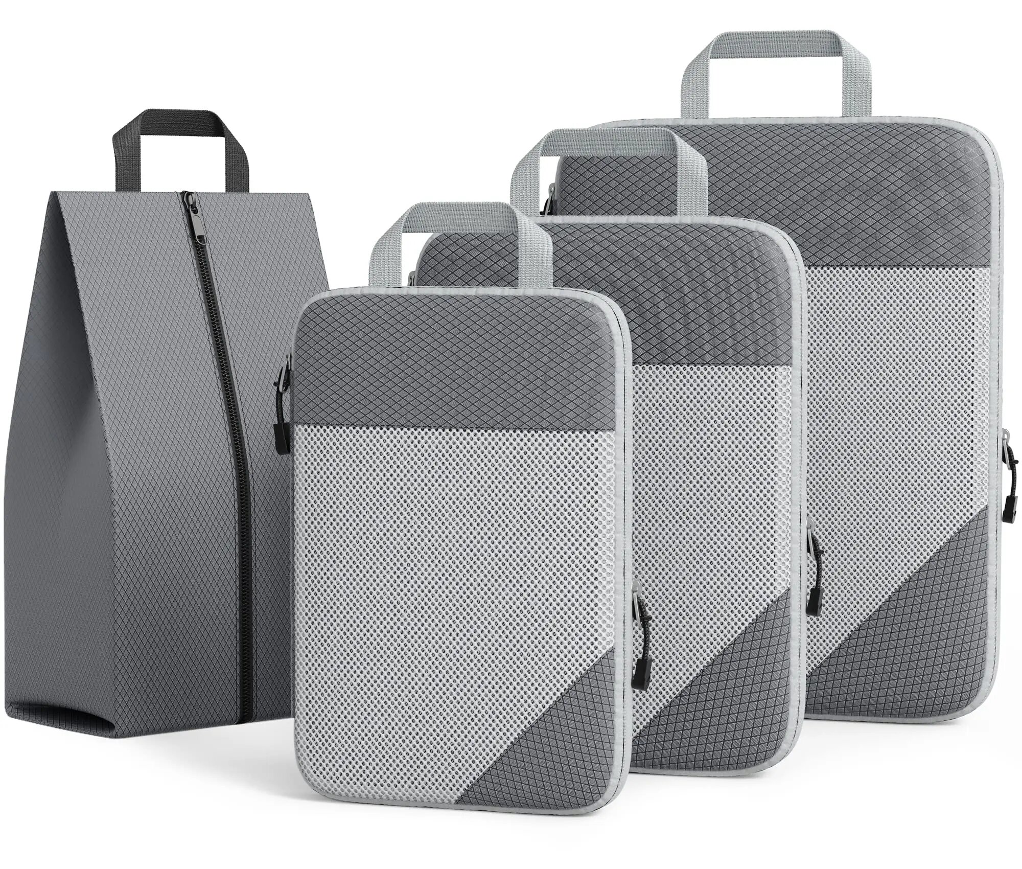 3/6 шт, сжатые упаковочные кубики, дорожный набор для хранения с сумкой для обуви, сетчатый визуальный органайзер для багажа, портативный легкий чемодан, сумка, Серый