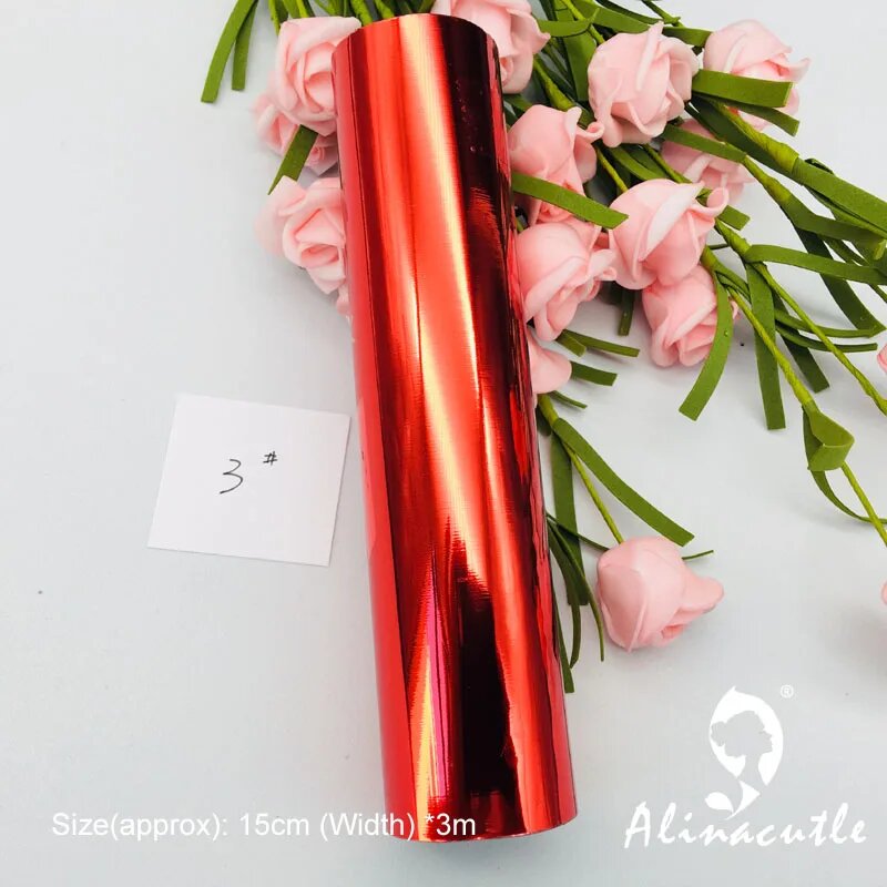 Голографическая бумажная фольга для горячего тиснения 3 м Розовый, No 3 Red