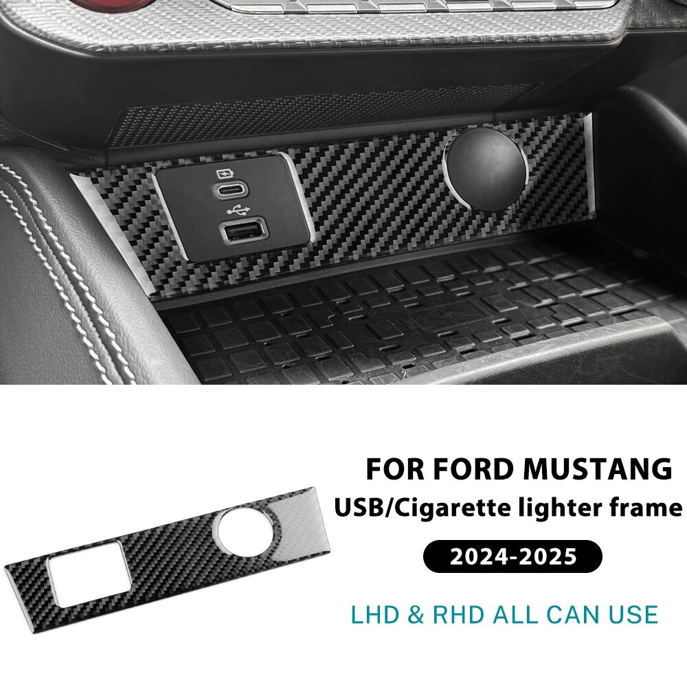 Наклейка USB/прикуриватель Ford Mustang 2024-2025 Black Carbon