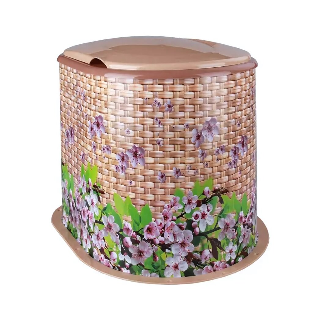 Туалет дачный «Плетенка» пластиковый, декор под натуральное плетение, цвет в ассортименте