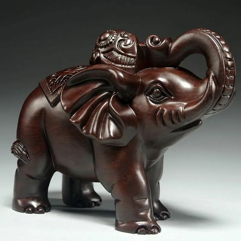 Статуэтка слона с украшениями, символ семейного благополучия и счастья, статуэтка фэн-шуй, 10 см