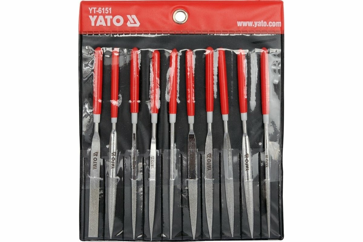 Набор алмазных надфилей YATO 4x160x50 мм 10 предметов YT-6151