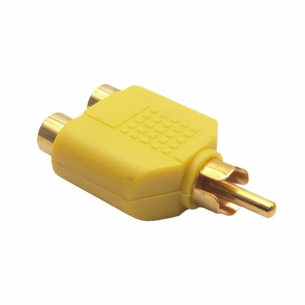 Одноточечный аудиоконвертер RCA с двумя разъемами-желтый