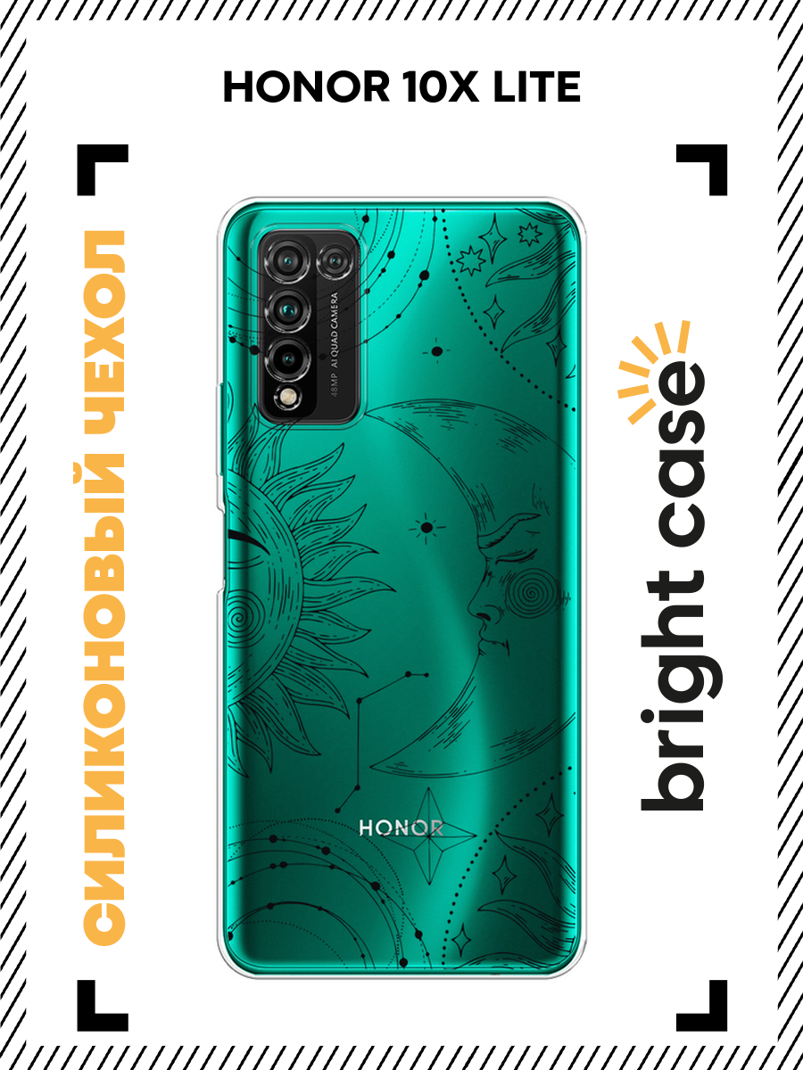 Чехол на Honor 10X Lite / Хонор 10Х Лайт с принтом Астральные лики, прозрачный