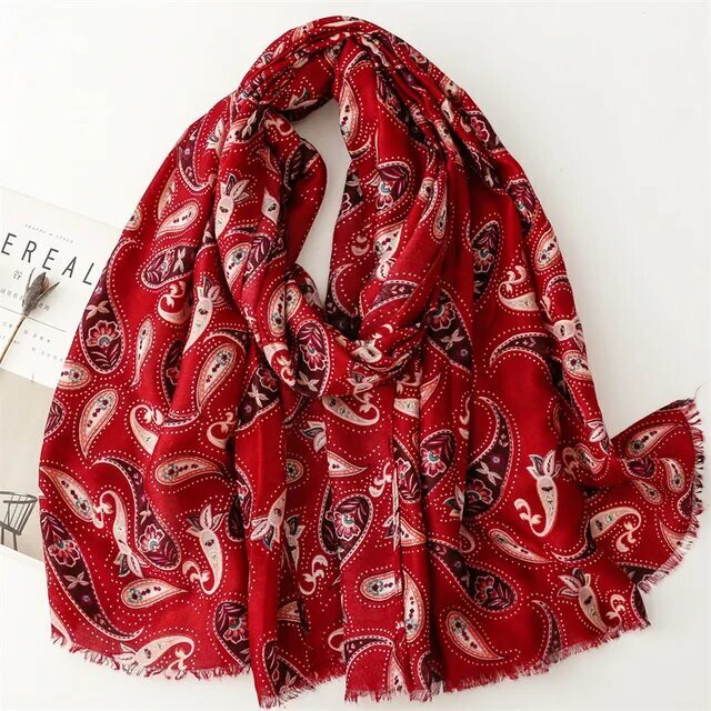 Зимний люрексовый блестящий шарф с цветочной бахромой и узором пейсли, вискозная шаль, шарф высокого качества с принтом, палантин из пашмины, мусульманский хиджаб Bufandas 180*90 см
