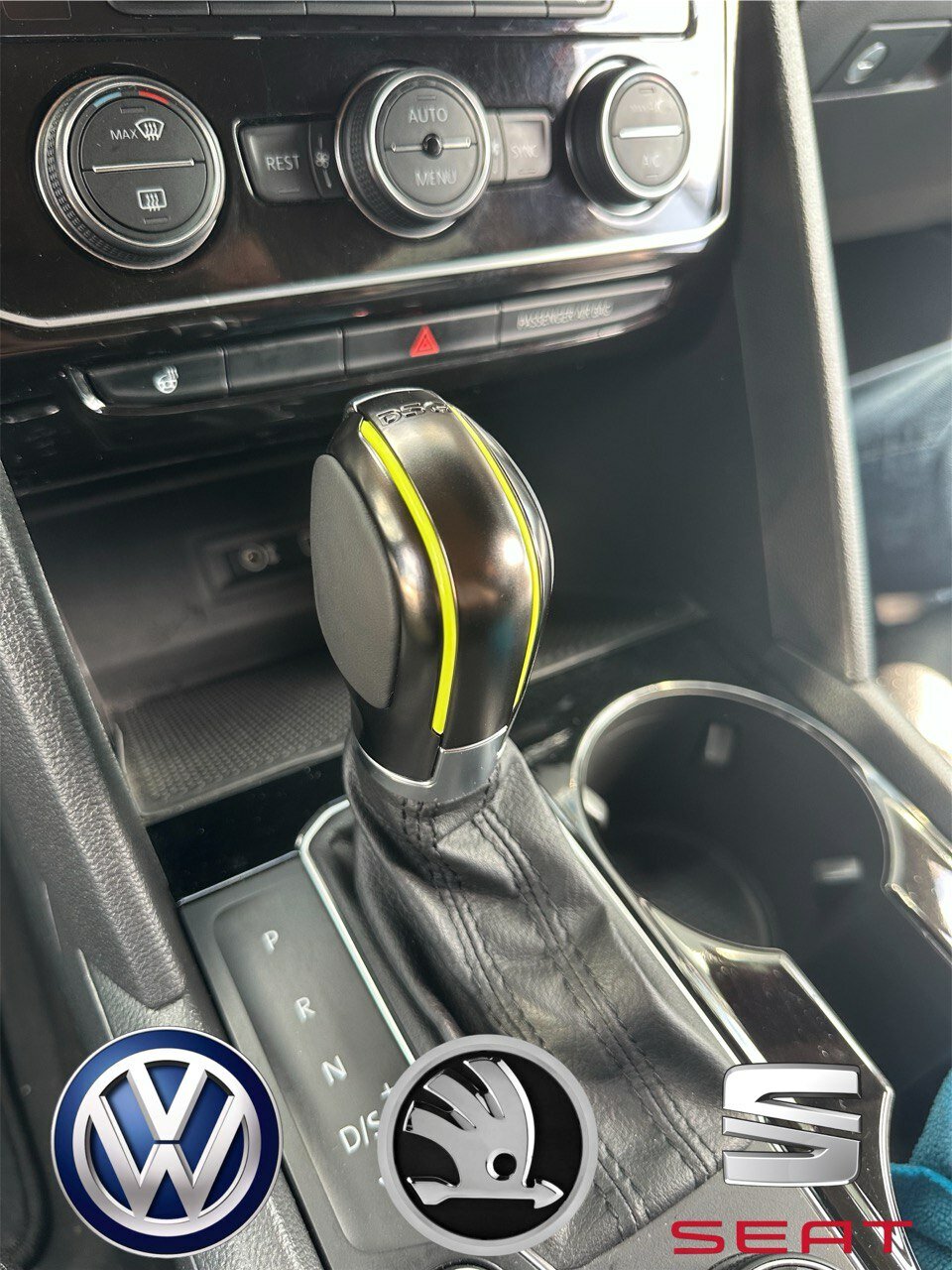 Ручка АКПП DSG/ДСГ (желтый) для Volkswagen/ Фольцваген Golf, Passat, Passat CC, Tiguan, Jetta, Polo, Touareg, Amarok.