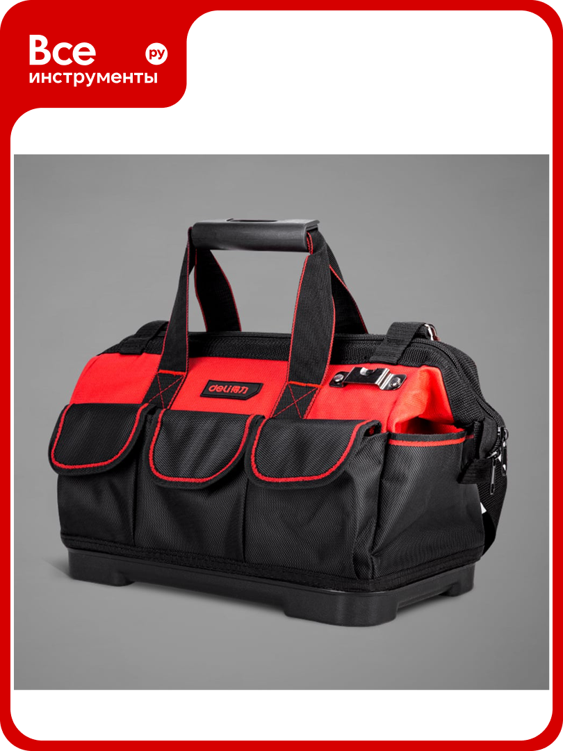 Сумка для инструментов с жестким пластиковым дном DELI DL430316 390x200x280 мм, 16 карманов, плечевой ремень, ткань Оксфорд 1680d, материал eva 111105