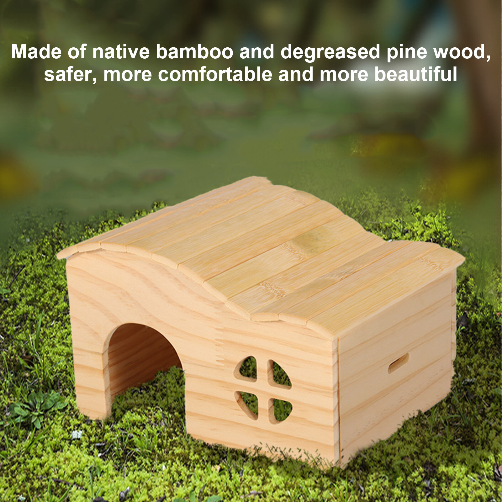 Деревянный дом для хомяка, устойчивый к укусам, бездонный хомяк, бамбуковый бревенчатый домик для хомяков, золотые медведи, маленькие животные