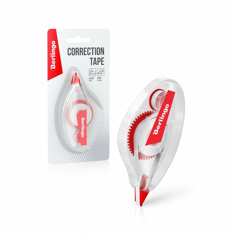 10 шт. Корректирующая лента Berlingo, 5мм*8м, блистер, европодвес