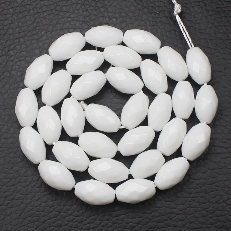 Белые граненые фарфоровые бусины лаerf beads 7x12mm 16pcs