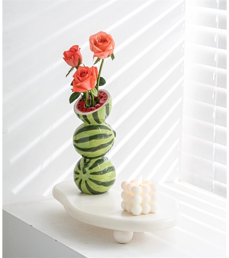 Керамическая ваза для фруктов, настольное украшение / Простая креативная ваза для цветов